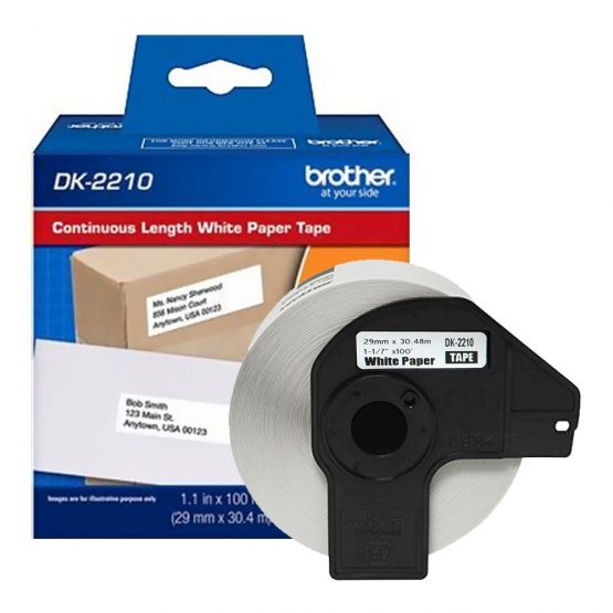 Etiqueta Contínua DK2210 29mm x 30,48mm Brother - Realmac
